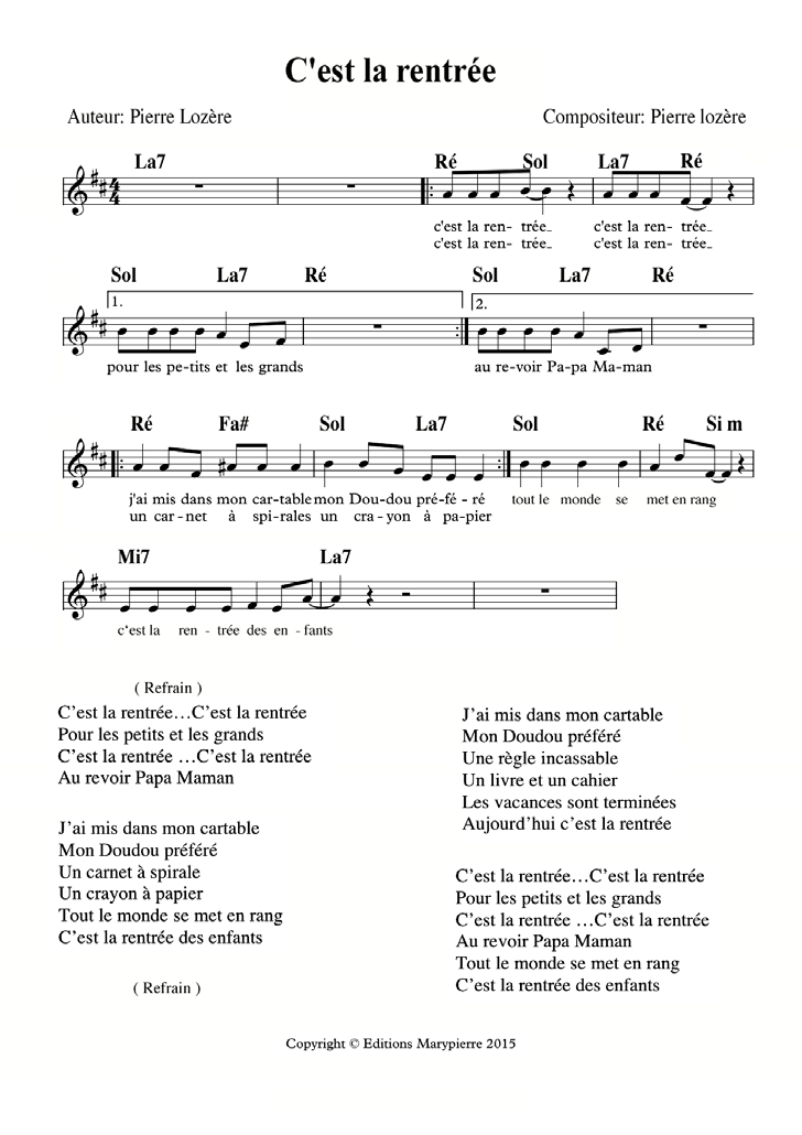 C’est la rentrée… Pierre Lozère - École Coat Pin de Riec-sur-Belon