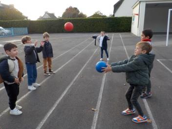 EPS GS/CP/CE1 : jeux collectifs avec ballon - École Coat Pin de Riec-sur-Belon
